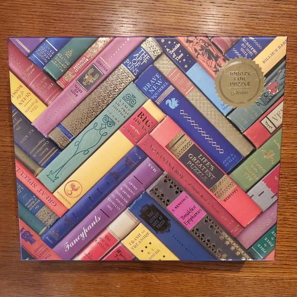 Galison | Games | Galison Vintage Library 00 Piece Foil Jigsaw Puzzle ...